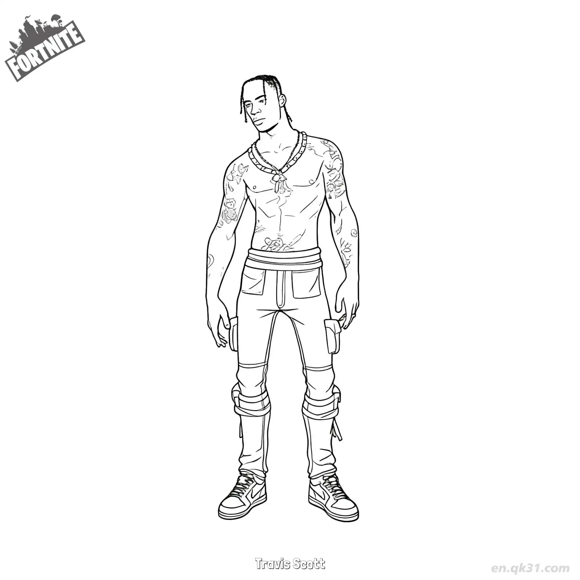 Travis Scott 02 Coloring Page - Free Printable Fortnite PDF Coloring ...
